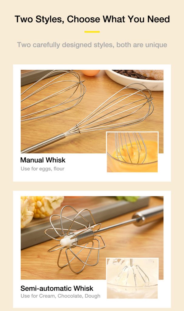 Colorful durable safe non-toxic flour mixer whisk